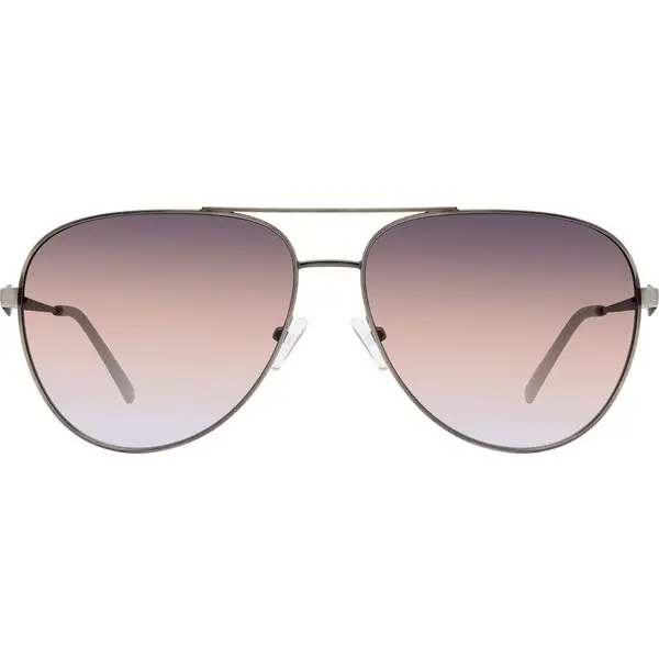 Kurt Geiger 65mm Oversize Pilot Sunglasses - Silver/ Pink Gradient