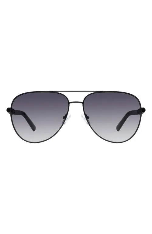 Kurt Geiger Oversized Aviator Sunglasses - Black/ Smoke Gradient