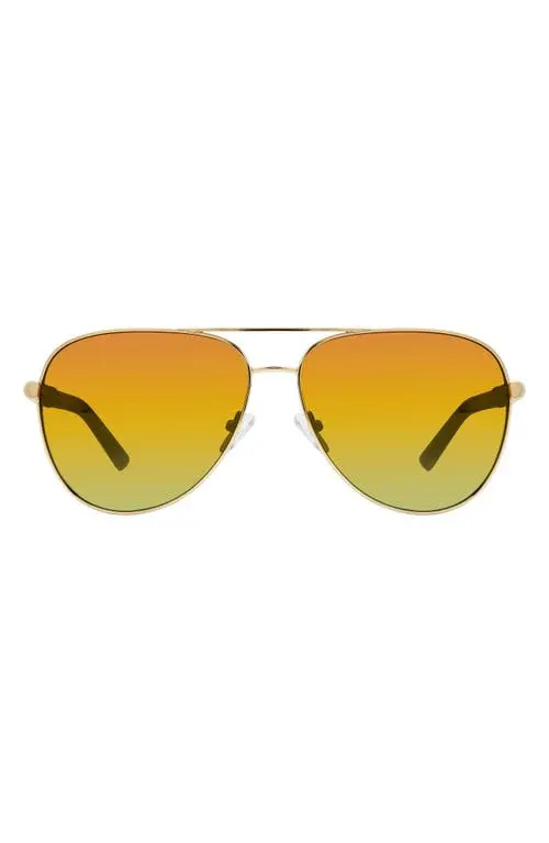 Kurt Geiger Oversized Aviator Sunglasses - Gold/ Rainnbow