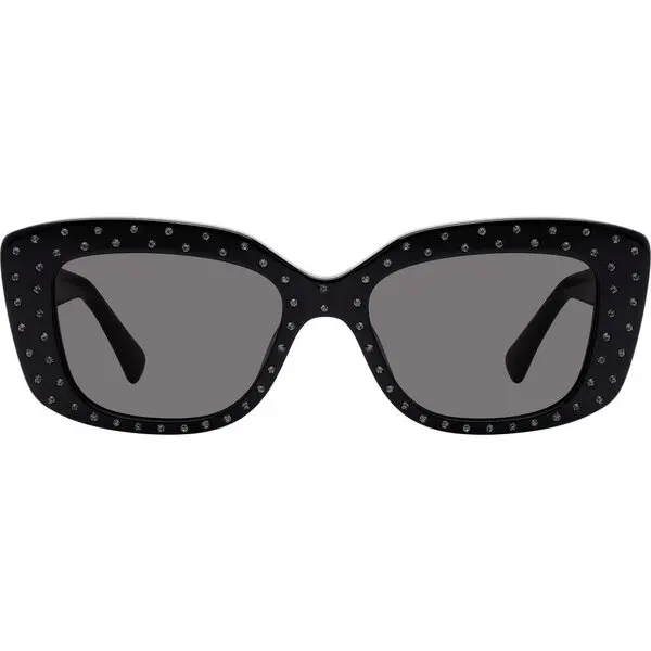 Kurt Geiger 52mm Rectangular Sunglasses - Size-black/ Smoke