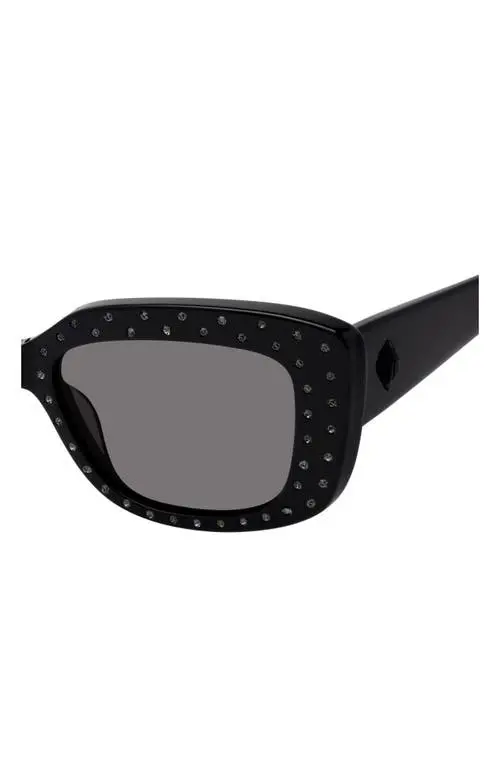 Kurt Geiger 52mm Rectangular Sunglasses - Size-black/ Smoke
