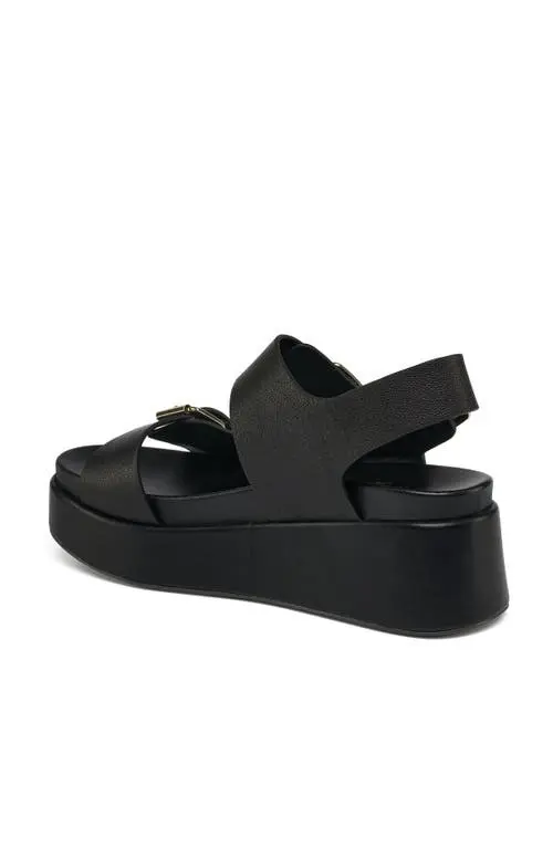 J/SLIDES NYC Brooke Wedge Sandal - Black