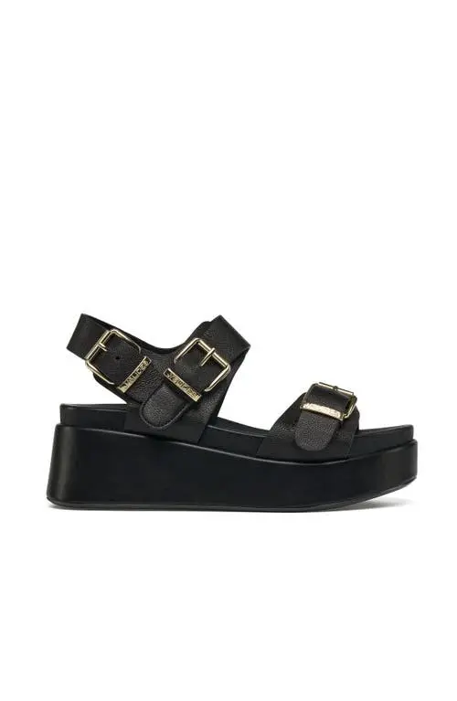 J/SLIDES NYC Brooke Wedge Sandal - Black