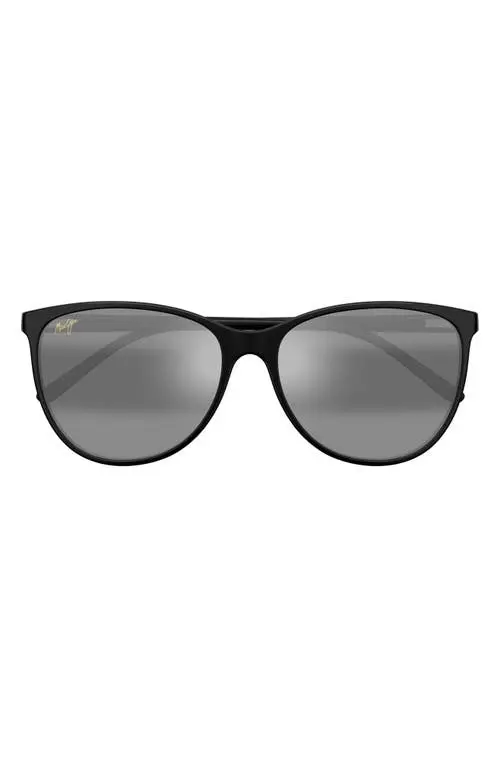 Maui Jim 57mm Polarized Cat Eye Sunglasses - Black