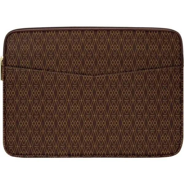 Wolf Laptop Zip Case - Brown