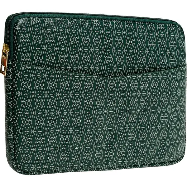 Wolf Laptop Zip Case - Green