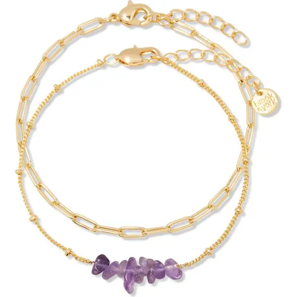 BROOK & YORK Alex Stacked Bracelet Set - Gold February