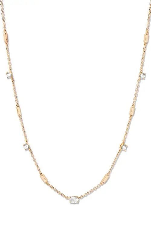 BROOK & YORK Brenna Birthstone Station Necklace - Gold April