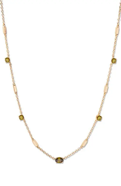 BROOK & YORK Brenna Birthstone Station Necklace - Gold August