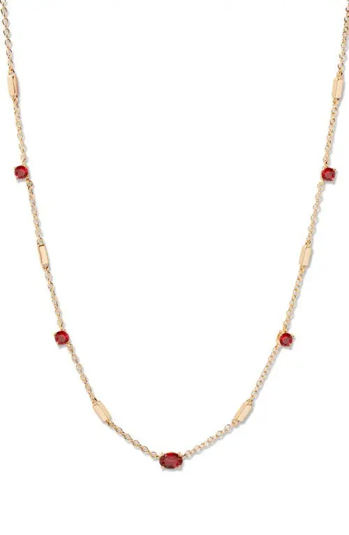 BROOK & YORK Brenna Birthstone Station Necklace - Gold January