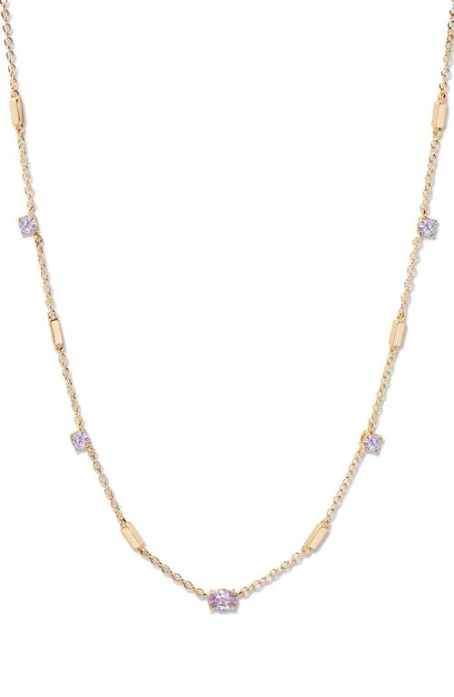 BROOK & YORK Brenna Birthstone Station Necklace - Gold June
