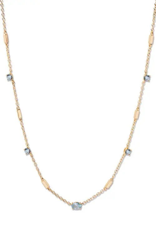 BROOK & YORK Brenna Birthstone Station Necklace - Gold March