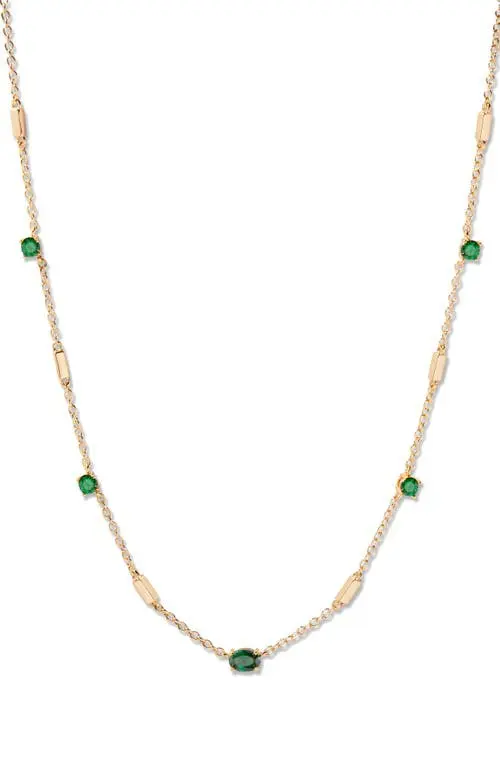 BROOK & YORK Brenna Birthstone Station Necklace - Gold May