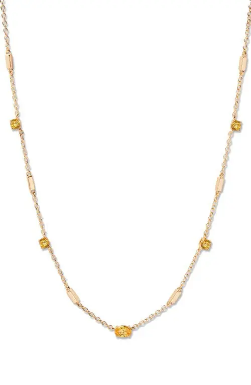 BROOK & YORK Brenna Birthstone Station Necklace - Gold November