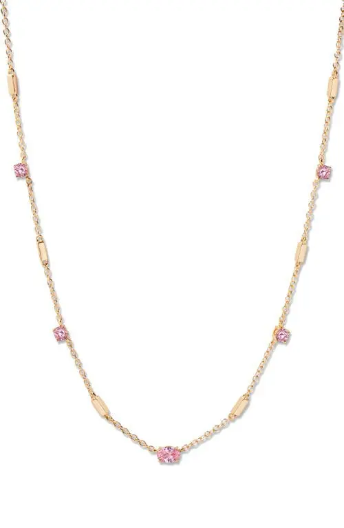 BROOK & YORK Brenna Birthstone Station Necklace - Gold October