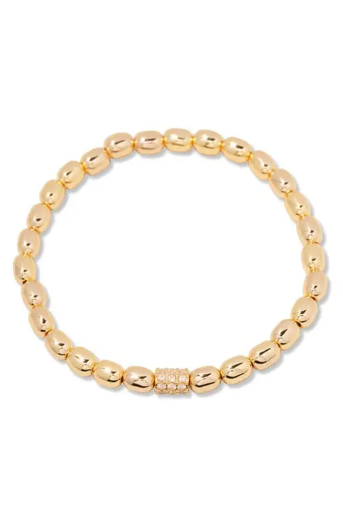 BROOK & YORK Brei Birthstone Beaded Bracelet - Gold April
