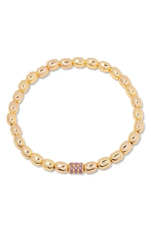 BROOK & YORK Brei Birthstone Beaded Bracelet - Gold February