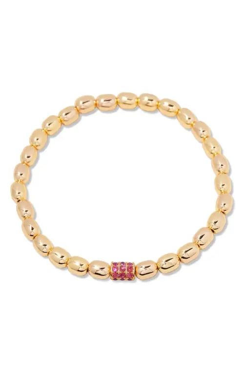 BROOK & YORK Brei Birthstone Beaded Bracelet - Gold July