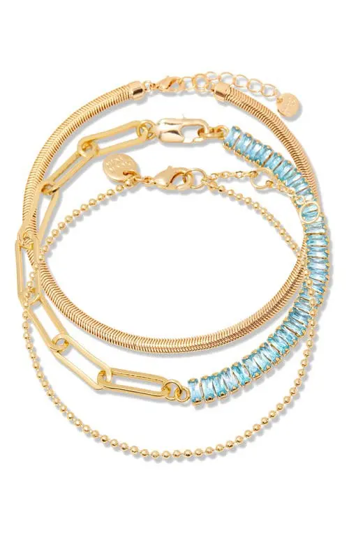 BROOK & YORK Priya Birthstone Tennis Bracelet Set - Gold December