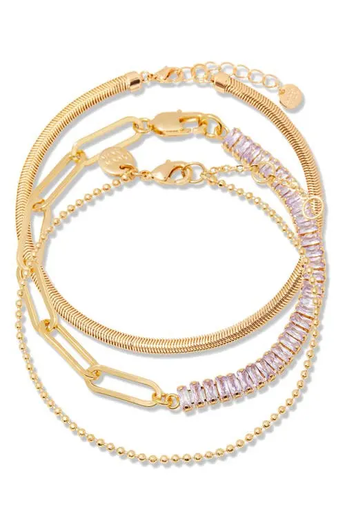 BROOK & YORK Priya Birthstone Tennis Bracelet Set - Gold June