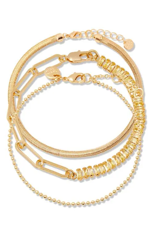 BROOK & YORK Priya Birthstone Tennis Bracelet Set - Gold November