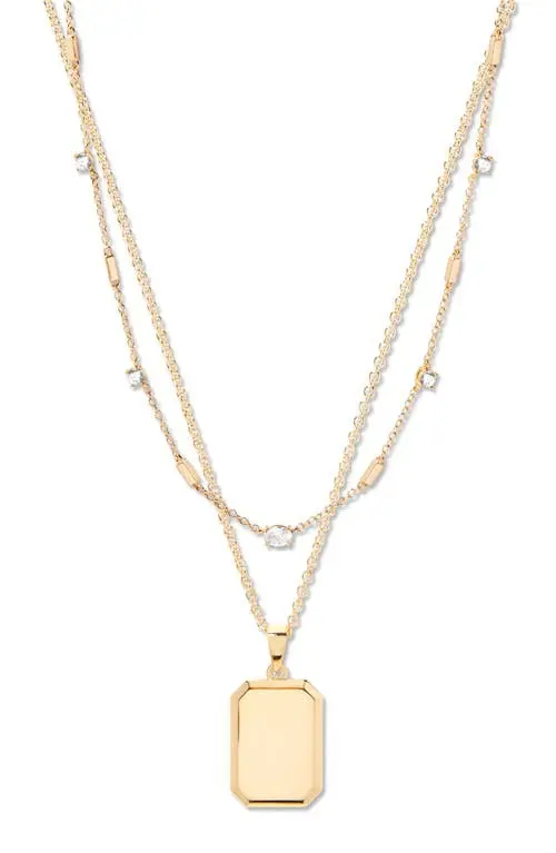 BROOK & YORK Willow Birthstone Layered Necklace - Gold April