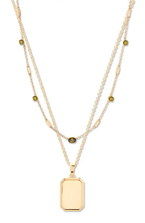 BROOK & YORK Willow Birthstone Layered Necklace - Gold August