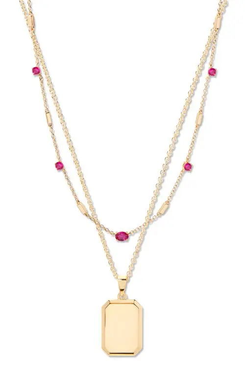 BROOK & YORK Willow Birthstone Layered Necklace - Gold July