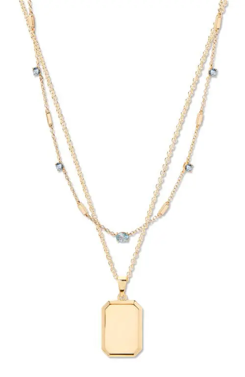 BROOK & YORK Willow Birthstone Layered Necklace - Gold March