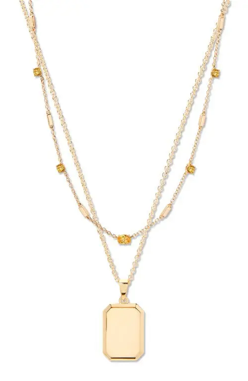 BROOK & YORK Willow Birthstone Layered Necklace - Gold November
