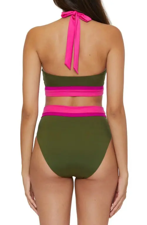 Trina Turk Color Block Halter Bikini Top