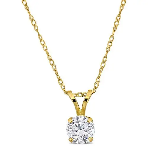 JULIANNA B. Lab-grown Diamond Solitaire Pendant Necklace - Yellow Gold