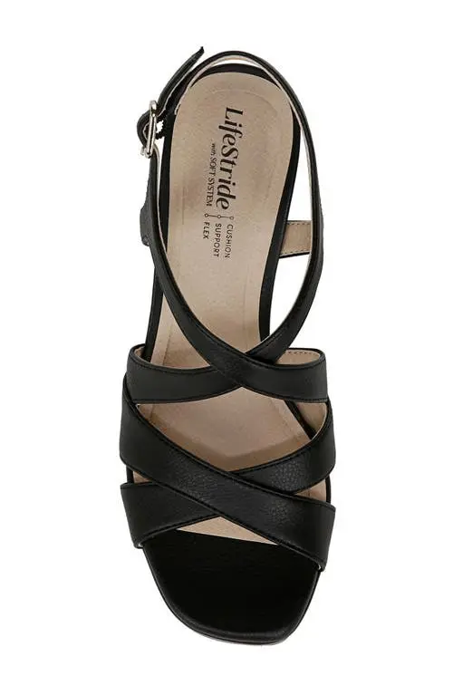 LIFESTRIDE Adrianna Slingback Platform Sandals - Black