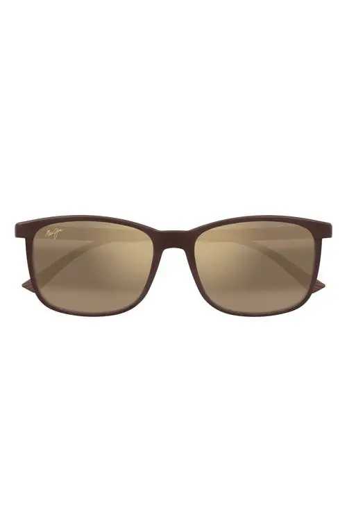 Maui Jim Hulili 57mm Polarized Rectangle Sunglasses - Brown/ Bronze