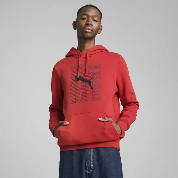 PUMA Essentials Logo Lab Fleece Hoodie - Red Fire
