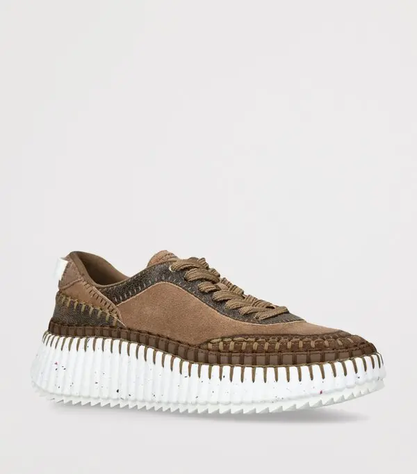 Chloé Suede Nama Runner Sneakers - Green