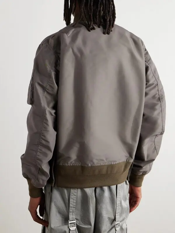 Sacai Padded Nylon-twill Bomber Jacket - Gray