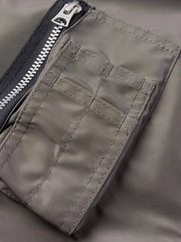 Sacai Padded Nylon-twill Bomber Jacket - Gray