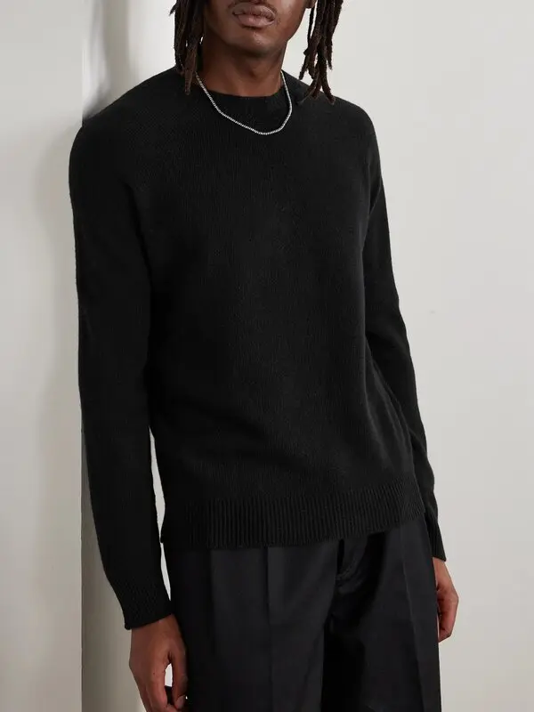 JIL SANDER Merino Wool And Cashmere-blend Sweater - Black