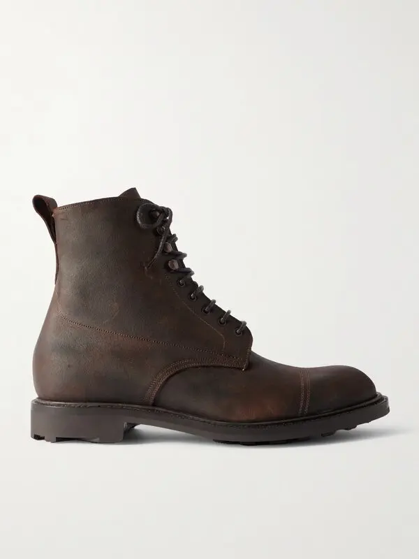 EDWARD GREEN Ambleside Waxed-suede Boots