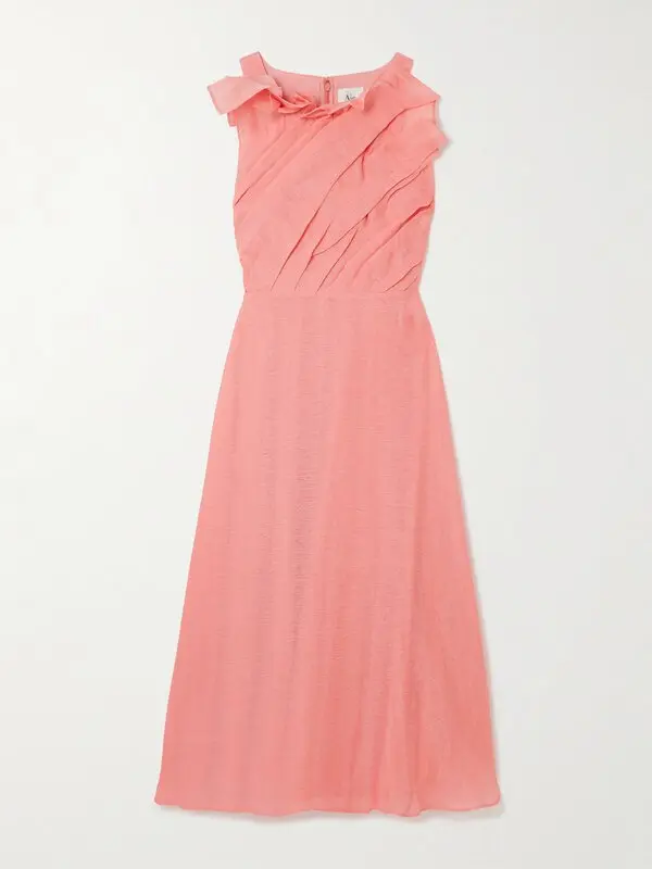 aje orange dress Pandorea Layered Maxi Dress-CORAL CLAY / 4
