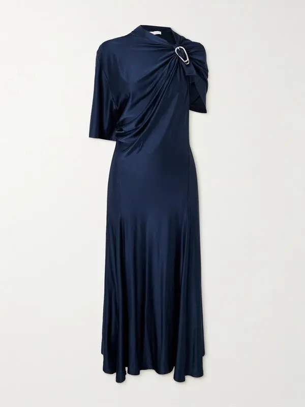 Rabanne Embellished Satin Midi Dress - Blue