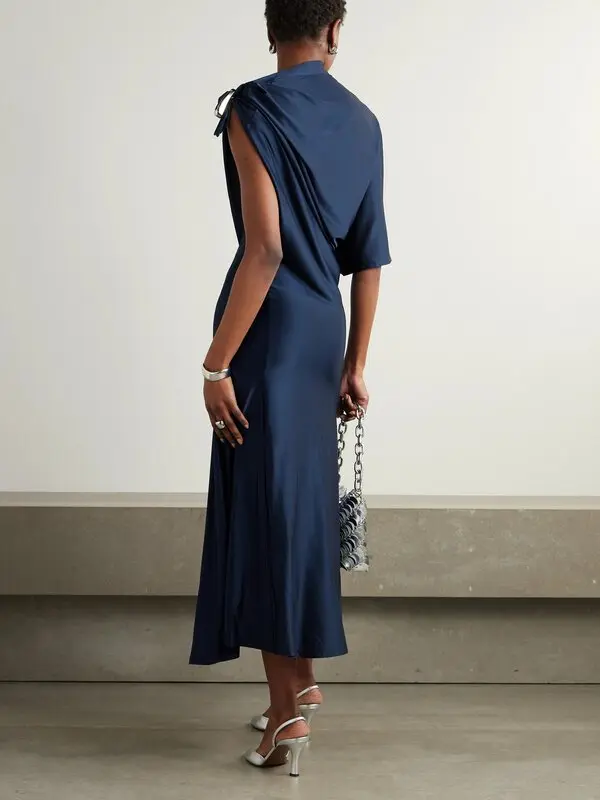 Rabanne Embellished Satin Midi Dress - Blue