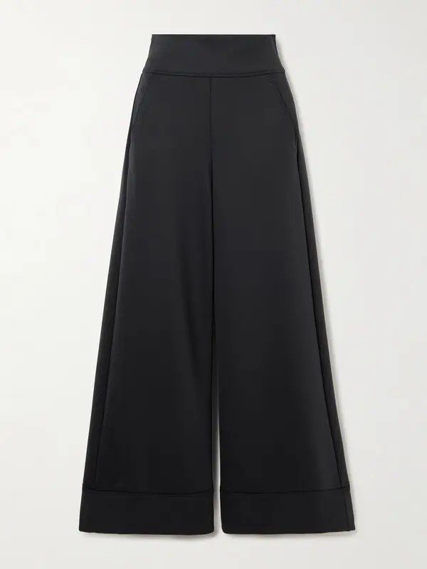 Max Mara Fagiani Stretch-twill Wide-leg Pants - Black