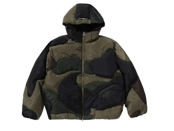 A BATHING APE 1st Camo Nylon Down Jacket - Green