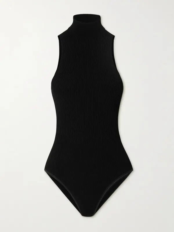 Alaïa Ribbed-knit Turtleneck Bodysuit