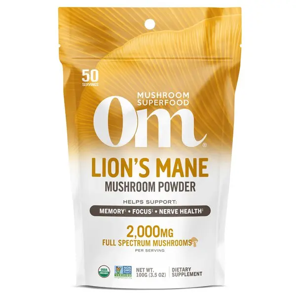 OM MUSHROOM Lion's Mane Mushroom Superfood Powder 100 Grams - One-color