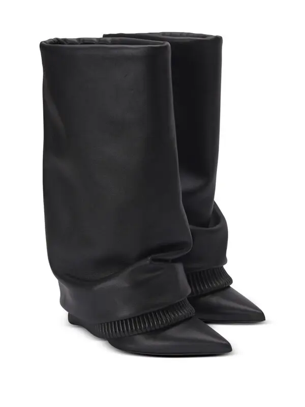 Balmain Draped Leather Boots