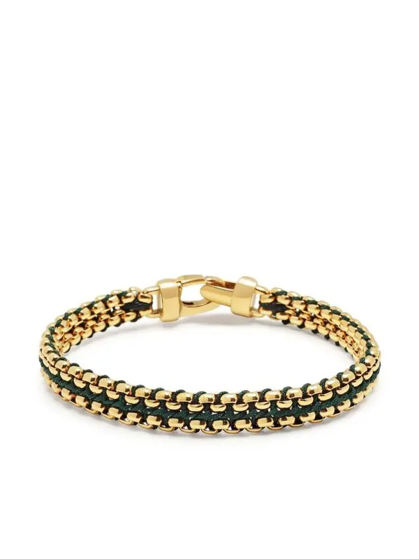 NIALAYA JEWELRY Woven 8mm Box Chain Bracelet - Gold