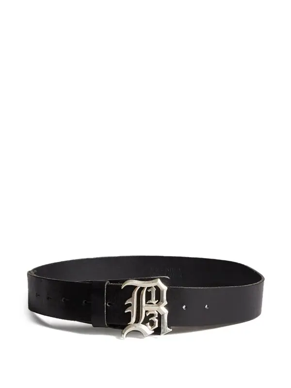 R13 Logo-buckle Belt - Black